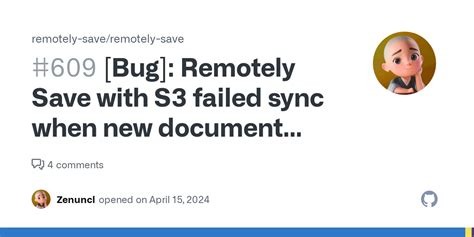 [bug] remotely save with s3 failed sync when new document added · issue 609 · remotely save