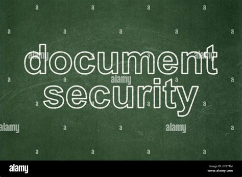 Protection Concept Document Security On Chalkboard Background Stock Photo Alamy