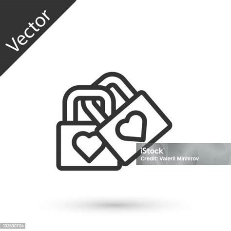 흰색 배경에 격리 된 하트 아이콘회색 줄 잠금 잠긴 심장 사랑 기호 및 열쇠 구멍 기호 발렌타인 데이 기호 벡터 개념에 대한 스톡 벡터 아트 및 기타 이미지 Istock