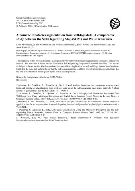 Pdf Automatic Lithofacies Segmentation From Well Logs Data A