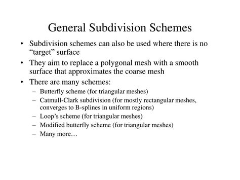 Ppt Subdivision Schemes Powerpoint Presentation Free Download Id
