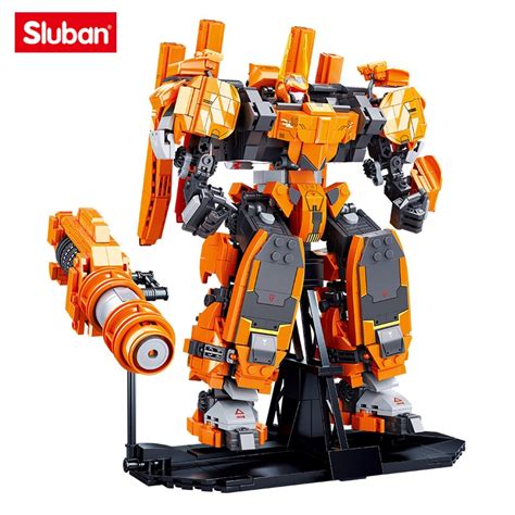 Sluban Mobile City Mech Warrior 알파 로봇 모델 빌딩 블록 하이테크 피규어 조립 Diy 교육용 벽돌