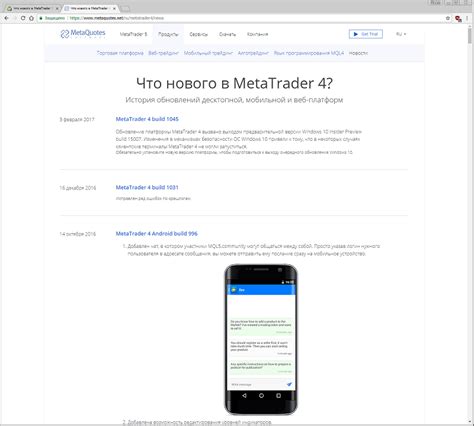 Информация о последних версиях терминалов МТ4 и МТ5 на сайте не