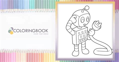 Robot With A Plug Coloringbookpics