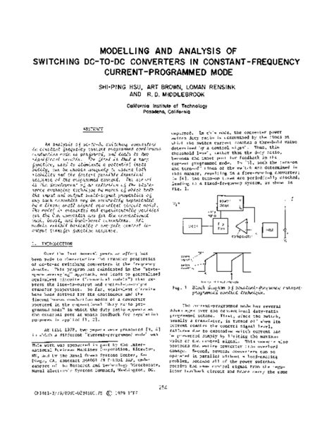 Pdf Modelling And Analysis Of Switching Dc To Dc Converters In Constant Frequency Current