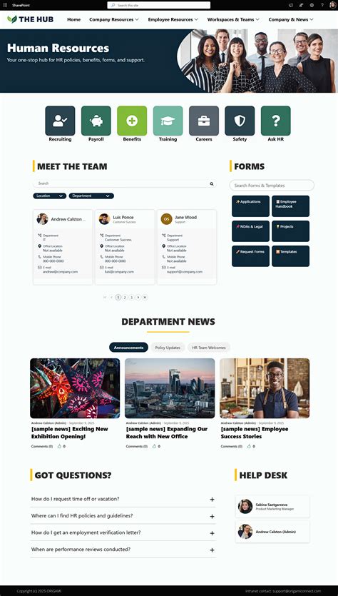 5 Sharepoint Communication Site Examples And Templates — Origami