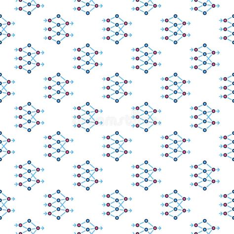 Artificial Neural Networks Vector Colored Seamless Pattern Stock