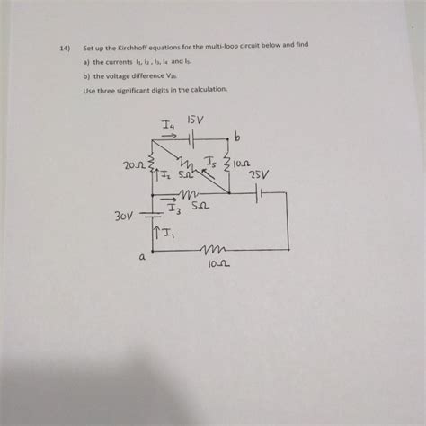 Solved Set Up The Kirchhoff Equations For The Multi Loop Chegg Com