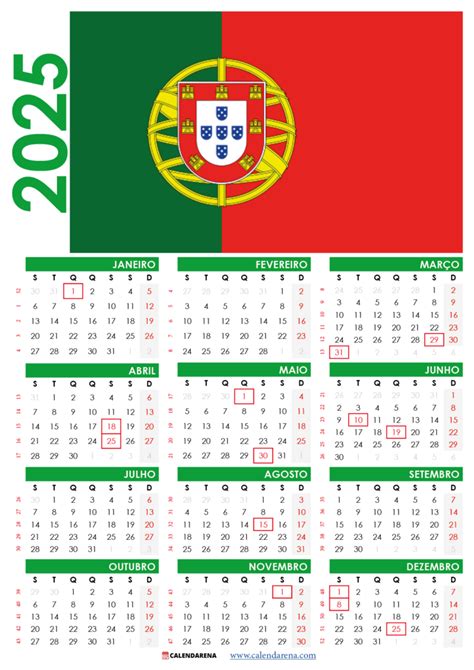 Calendário 2024 Portugal Para Imprimir Com Feriados