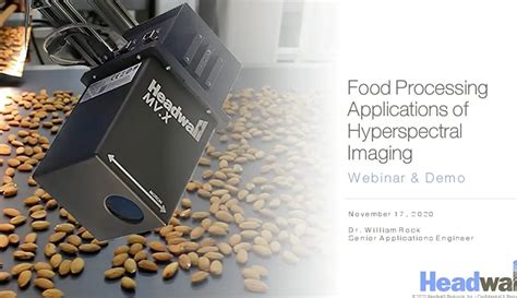 Webinar Food Processing Applications Of Hyperspectral Imaging