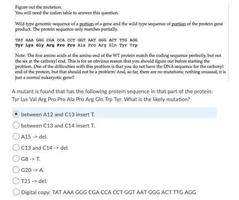Solved Question 20 1 Point Figure Out The Mutation You Chegg Com