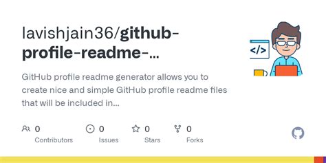 GitHub Lavishjain Github Profile Readme Generator GitHub Profile Readme Generator Allows