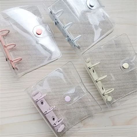 루즈 리프 쉘 바인더 커버 사진 앨범 커버 노트북 커버 사진 정리 학교 문구 미니 포켓 3 링사진앨범