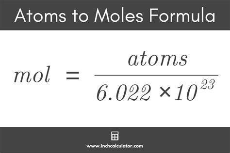 Atoms To Moles Calculator Inch Calculator