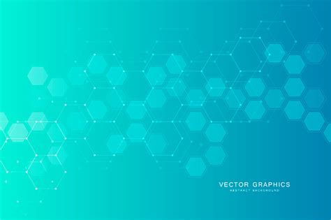 육각형와 기하학적 추상 배경입니다 분자 구조 및 통신 과학 기술 및 의료 개념 벡터 일러스트 레이 션 추상적인 배경에 대한 스톡