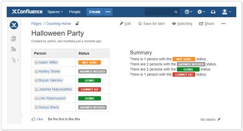 counting statuses dates tasks and other items in confluence stiltsoft