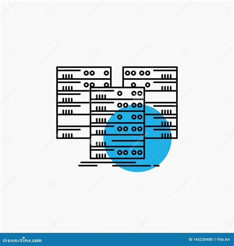 Center Centre Data Database Server Line Icon Stock Vector