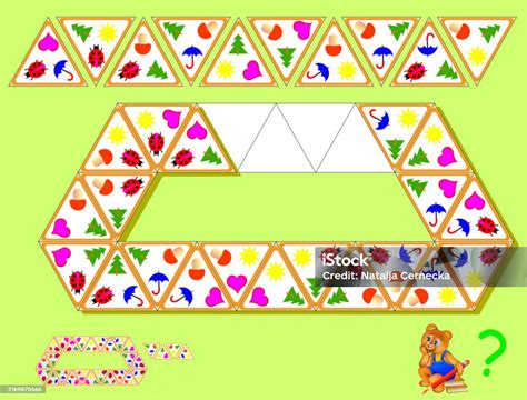 Logic Puzzle Need To Find Four Remaining Triangles And To Draw Them At The Correct Places To