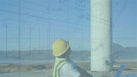 Animation Of Wind Turbine And Financial Data Processing Stock Video Video Of Processing