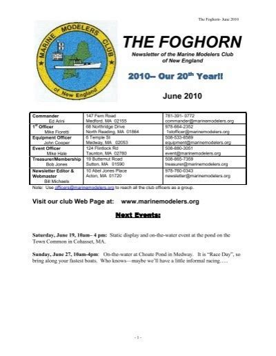 June 2010 Marine Modelers Club Of New England