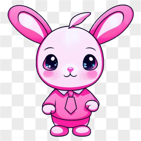 Download Adorable Pink Bunny In Stylish Attire Cartoons Online Creative Fabrica