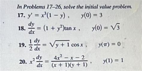 Solved In Problems 17 26 Solve The Initial Value Problem