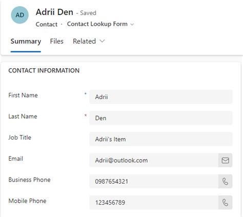 Customization And Configuration How To Show Lookup Field As A Form