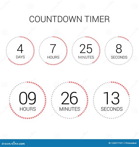 Circle Countdown Clock Counter Timer On White Stock Vector Illustration Of Page Flat 124317101