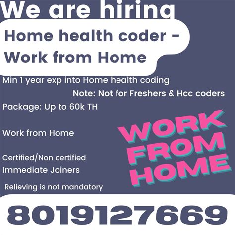 We Are Hiring Home Health Coder Up To 60 K Th Work From Home Min 1 Aparna Mallela