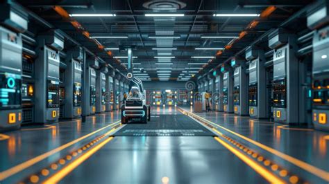 Futuristic Data Center With Advanced Robotic Systems High Tech Servers