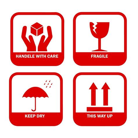 Packaging Fragile Stickers Shipping Stamps Vector Illustration 23472214 Vector Art At Vecteezy