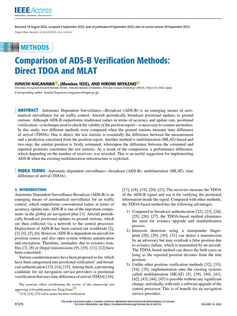 Comparison Of Ads B Verification Methods Direct Tdoa And Mlat Pdf Chi Squared Distribution