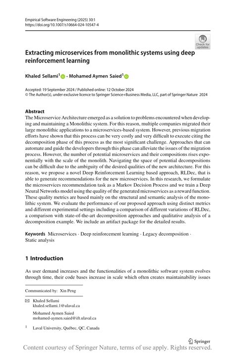 Extracting Microservices From Monolithic Systems Using Deep