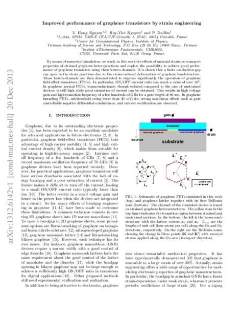 Pdf Improved Performance Of Graphene Transistors By Strain Engineering