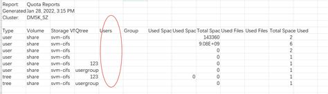 Users Column Is Always Empty In Quota Reports Csv File Downloaded From System Manager Netapp