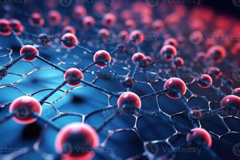 Structure Of Lattice Connecting Atoms Molecule In Hi Tech Style