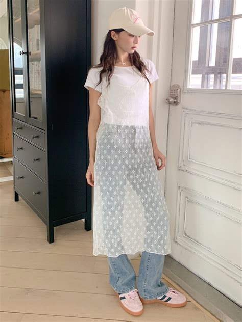 시프트에잇 썸머룩 플라워 레이어드 레이스 원피스 2color