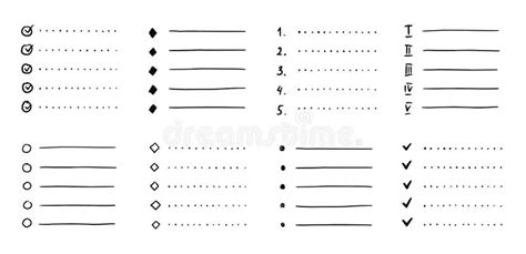 Doodle Bullet List Hand Drawn Sketch To Do Checklist Notebook Schedule Task Paper Planner