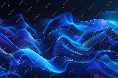 Luminous Waveforms Glowing Blue Gradient In Flowing Shapes Design Abstract Background Premium