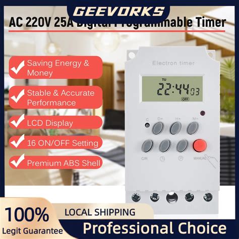 [local]ac 220v 25a Digital Programmable Timer Din Rail Electronic Timer Time Switch Controller
