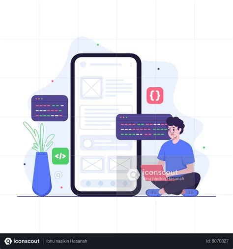 Programmer Doing Mobile App Development Illustration Free Download Design And Development