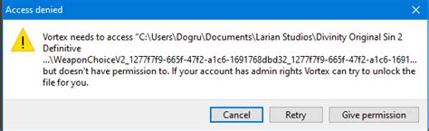 Little Issue When Trying To Mod Via Vortex Rdivinityoriginalsin