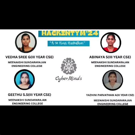 Abinaya S On Linkedin 🌟hackathon Experience With Team Cyberminds 30
