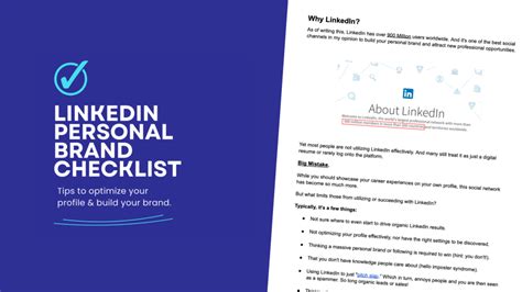 Linkedin Personal Brand Checklist