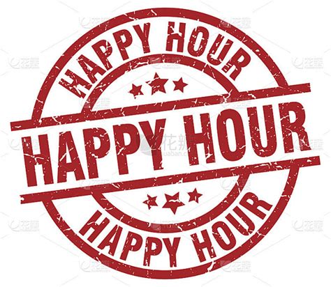 欢乐时光圆形的红色垃圾邮票