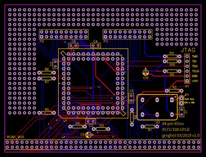 RC Compatible Xilinx Pin PLCC CPLD Board EasyEDA Open Source Hardware Lab