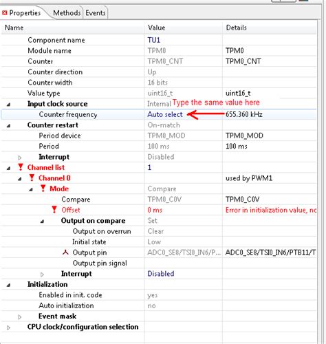 solved processor expert pwm starting pulse width on mkl05z nxp community