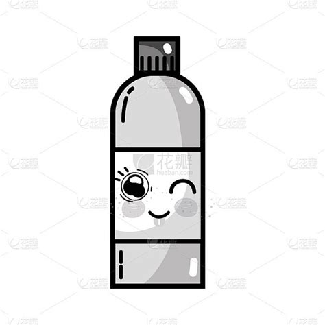 灰色卡哇伊可爱有趣的饮料瓶