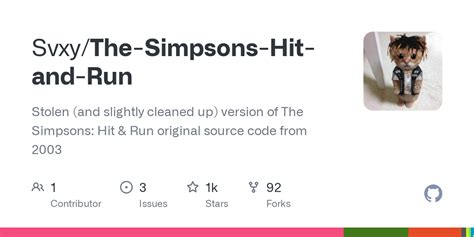 Github Svxythe Simpsons Hit And Run Stolen And Slightly Cleaned Up Version Of The Simpsons