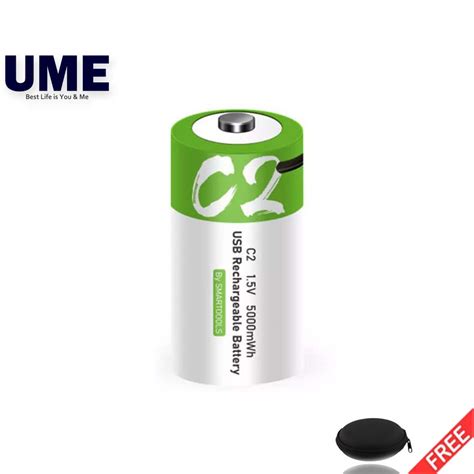 Type C USB Recharge Battery C Size 1 5V Rechargeable Lithium Ion Battery 5000mWh Reusable C2ST